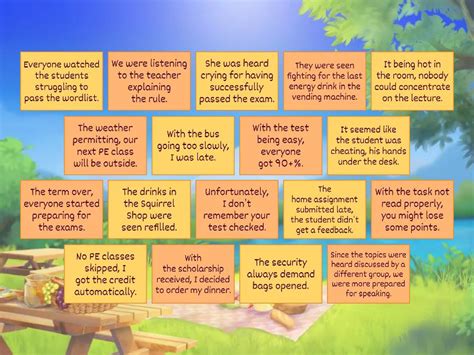 Participial Constructions Flip Tiles