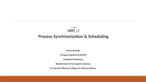 Advanced Operating Systems Process Synchronization Ppt