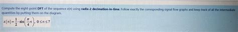 Solved Compute The Eight Point Dft Of The Sequence Xn