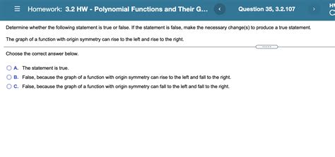 Solved HU Homework HW Polynomial Functions And Chegg