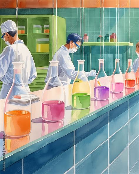 Watercolor Scene Of A Handson Science Class Babes Conducting Experiments And Applying