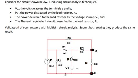 Solved Consider The Circuit Shown Below Find Using Circuit Chegg