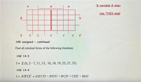 Solved 5 Variable K Map Use THIS Mapl HW Assigned Chegg Com