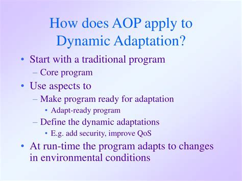 ppt an aspect oriented approach to dynamic adaptation powerpoint