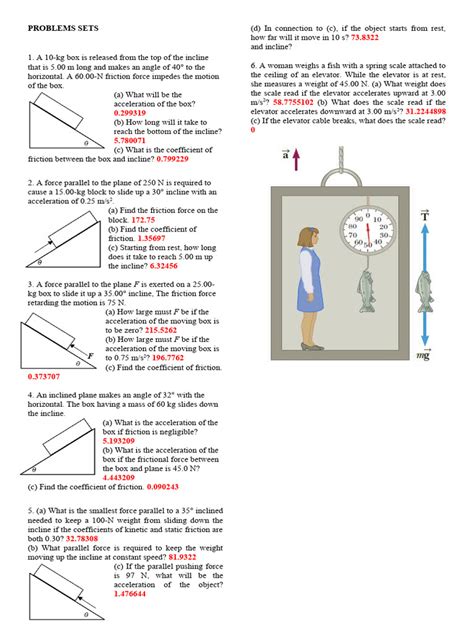 Problem Sets Pdf Friction Force