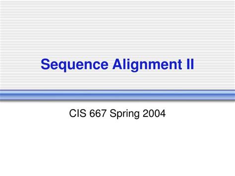 Ppt Sequence Alignment Ii Powerpoint Presentation Free Download Id