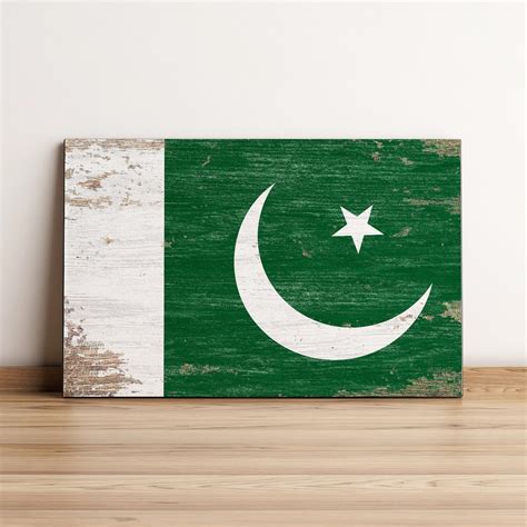 Pakistan Flag Wall Art Pakistan Flag Wood Printing Flag Wood Art