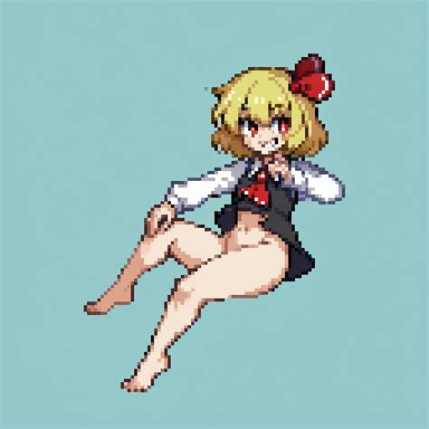 Rule 34 1girls Ai Generated Barefoot Blonde Hair Bottomless Female Full Body Grin Hair Ribbon