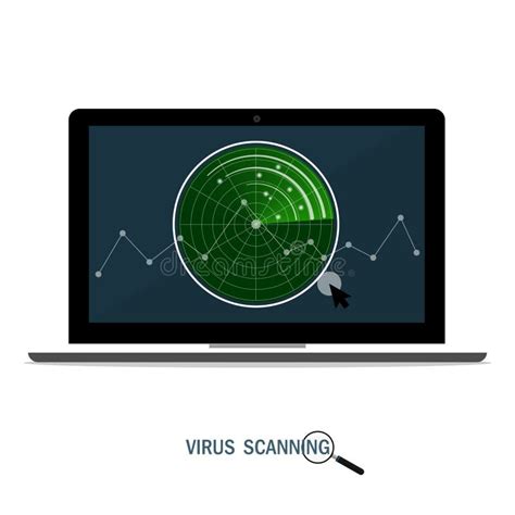 Virus Scan Computer Security Malware Laptop Vector Stock Vector