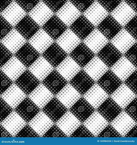 Seamless Black And White Diagonal Square Pattern Background Stock