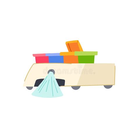Efficiency Mini Robot Sorting Trash Cartoon Vector Illustration Stock Illustration