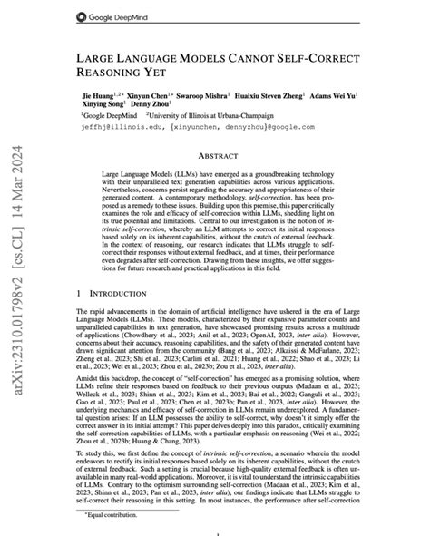 Llmの自己修正を批判的に検討した論文 Evergreens
