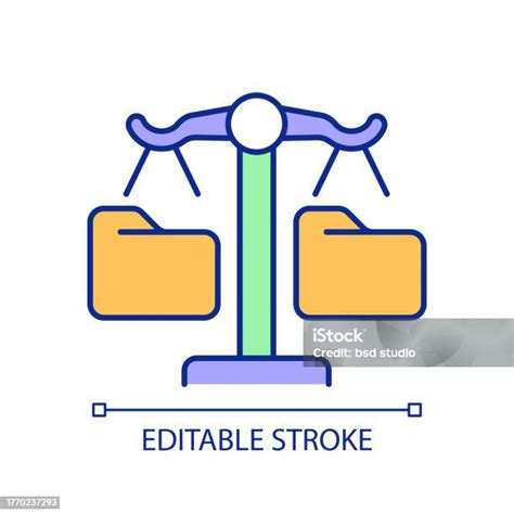 2d Simple Thin Line Equal Treatment Of Data Icon Stock Illustration Download Image Now
