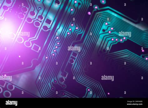 electronic circuit board close up background with circuit board stock