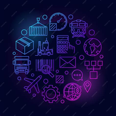 Premium Vector Logistics Vector Concept Round Outline Colorful