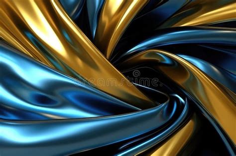 3d Rendering Of Blue And Gold Intertwined Glossy Tubes Aig51a Stock Illustration Illustration