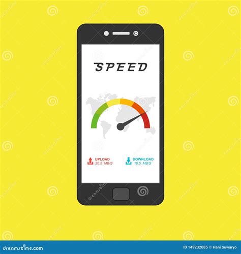 Website Speed Loading Time Web Browser With Speedometer Test Showing