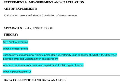 SOLVED EXPERIMENT MEA SUREMENT AND CALCULATION AIM OF EXPERIMENT Calculation Errors And