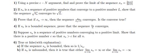 solved 1 using a precise n argument find and prove the