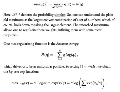 Logarithms Prove That Logsumexp Is The Smooth Maximum Regularized By
