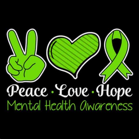 Peace Love Hope Mental Health Awareness Lime Dtf Transfer Adult