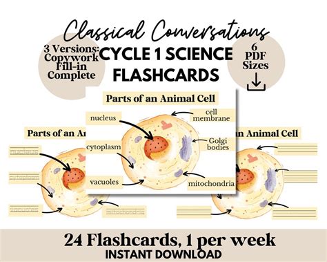 Classical Conversations Cycle 1 Science Flashcards Cycle 1 Science Memory Cards Homeschool