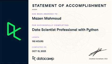 Completed Data Scientist Professional By Datacamp Mazen Mahmoud