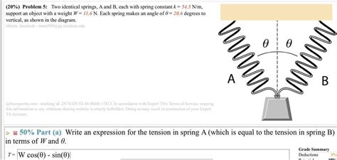 20 problem 5 two identical springs a and b each with spring