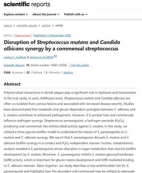 Interactions Between Oral Streptococcus Mutans And Candida Species