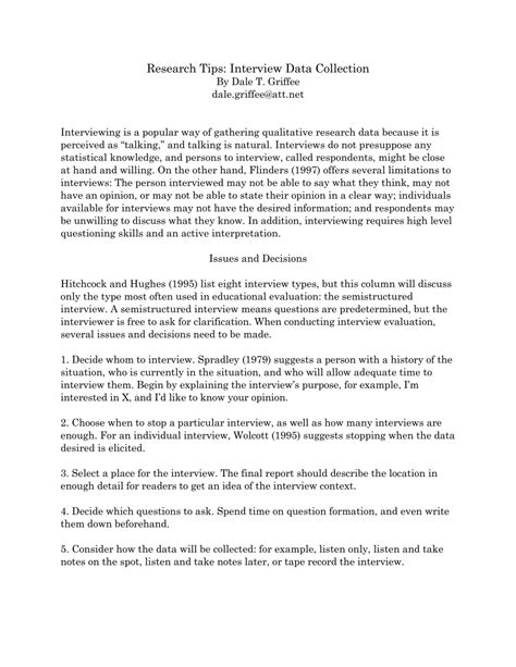 Pdf Research Tips Interview Data Collection