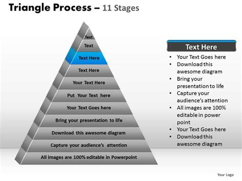 Multistaged Triangular Process Design PowerPoint Slide Template Presentation Templates PPT