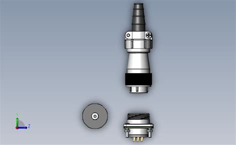 航空插头 4芯 Solidworks 2016 模型图纸下载 懒石网