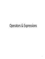 Lesson Operators In C Programming Operators Expressions Definition An Operator Is A
