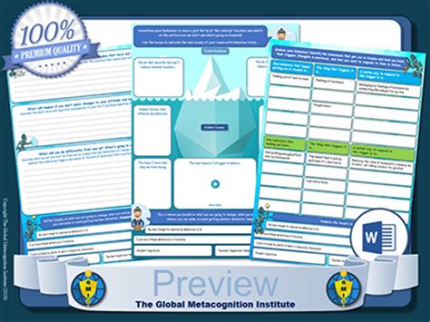 Detention Reflection Worksheets Metacognition