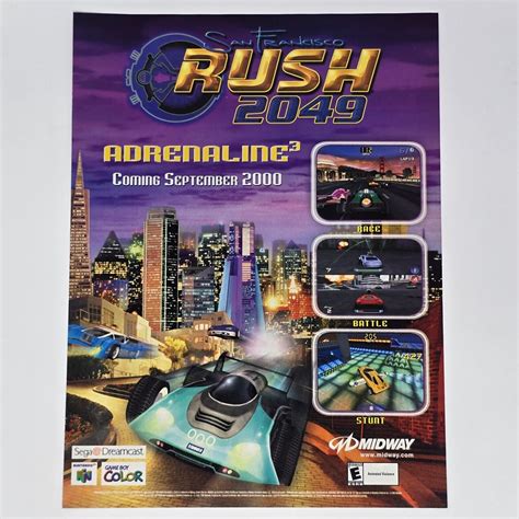 San Francisco Rush 2049 N64 Dreamcast Race Print Adposter Official