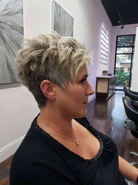 A Sassy Fun Razor Cut With Highlights Short Shaved Hairstyles Short