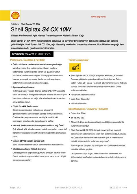 Shell Spİrax S4 Cx 10w FiÇi 209 L Eskİ Adidonax Tc 10w