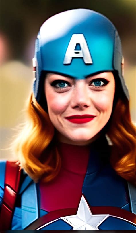 Emma Stone Ai Art Captain America By Solidwheel02 On Deviantart