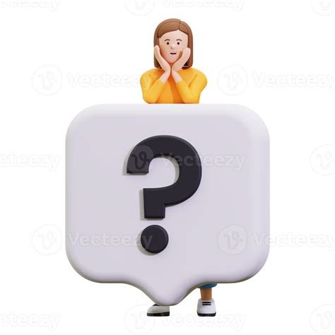 3d Girl Asking Question Illustration 50980634 Png