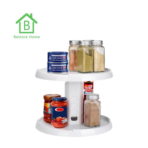 Bestore Home ชั้นวางของหมุนได้ 360 ถาดวางอเนกประสงค์ ถาดใส่เครื่องปรุง ชั้นวางของในครัว สามารถ