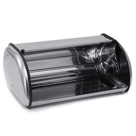 Roll Top Stainless Steel Bread Box Storage Bin Foo Vicedeal