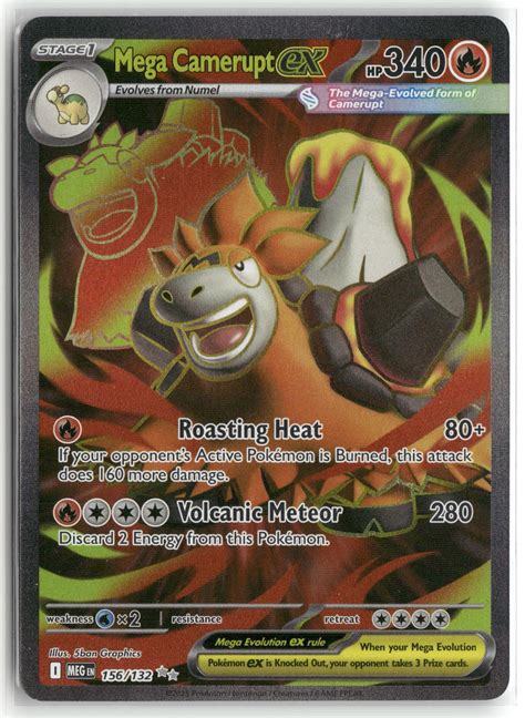 Pokemon Mega Camerupt Ex 156132 Ultra Rare 2025 Me01 Mega Evolution
