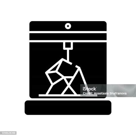 3d 인쇄 검은 색 아이콘 개념 그림 벡터 평면 기호 글리프 기호 3차원 형태에 대한 스톡 벡터 아트 및 기타 이미지 3차원 형태 개념 개체 그룹 Istock