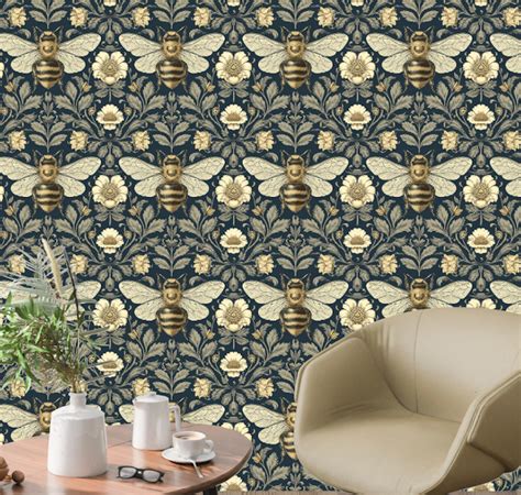 Bee Wallpaper Dark Victorian Cottage Core Bumblebee Honeybee Aesthetic