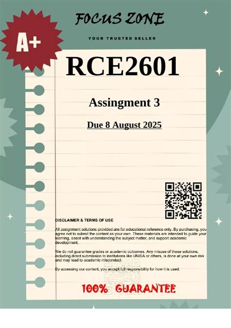 Rce2601 Assingment 3complete Answers Due 8 August 2025 Research And