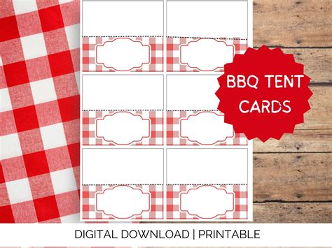 Bbq Place Cards Printable Bbq Food Labels Picnic Food Tent Cards Bbq