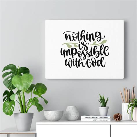 Express Your Love Ts Scripture Canvas Nothing Is Impossible With God Christian Wall Art Bible