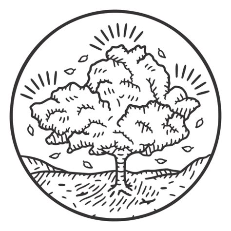 Natural Tree Element Stroke PNG SVG Design For T Shirts