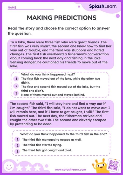 Lets Predict What Happens Next — Printable Ela Worksheet