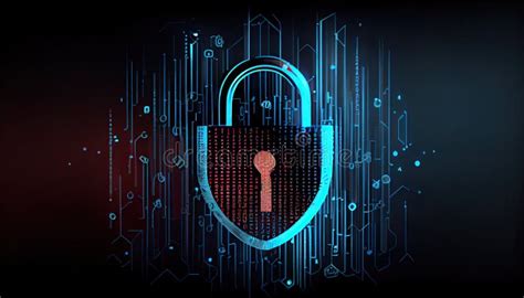 Data Protection Privacy Concept Cyber Padlock Icon Hitech Binary Code